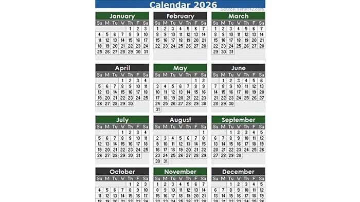 Kalender 2026, Libur Nasional dan Prediksi Lebaran Tahun 2026 ...