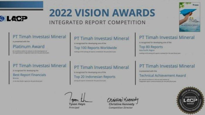 PT Timah Investasi Mineral Sabet 6 Penghargaan LACP Vision Awards 2022 - Posbelitung.co