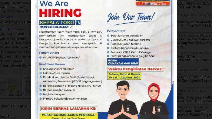 Lowongan Kerja Pangkalpinang Lulusan SMA/SMK, MM Acing Jaya Rekrut ...