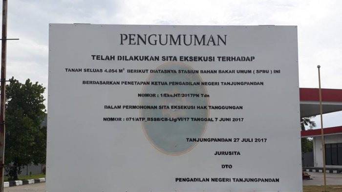 Dua SPBU di Belitung Dipasang Plang Sita Gara-gara Ini - Posbelitung.co