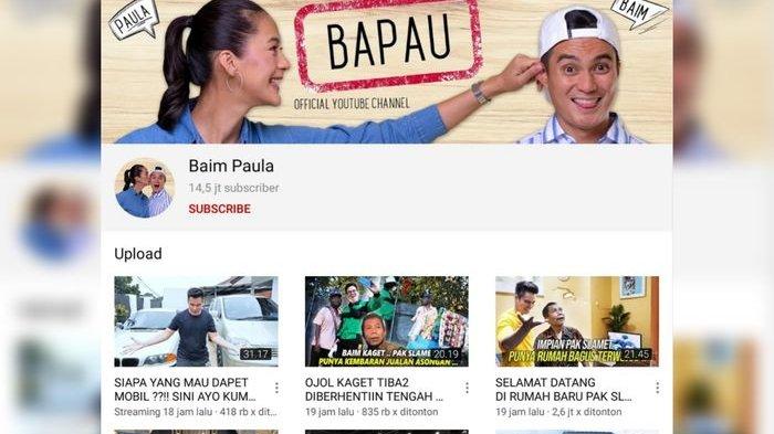 Channel Baim Paula Jadi YouTuber dengan Pendapatan Tertinggi! Tak ...