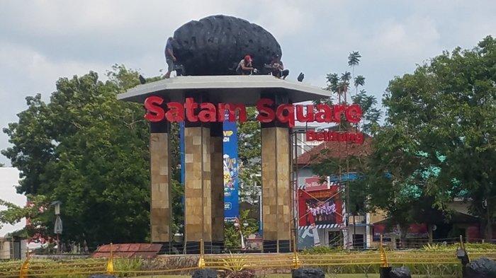 Wajah Baru Tugu Bundaran Satam Bertuliskan Satam Square Belitung ...