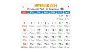 Kalender November 2024 Lengkap dengan Weton 25 November 2024 ...