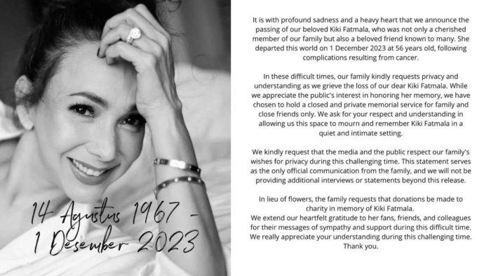 Alasan Keluarga Tak Terima Karangan Bunga untuk Kiki Fatmala, Minta ...