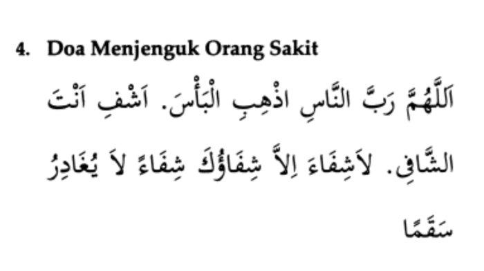 Amalan Doa Untuk Menjenguk Orang Sakit Arab, Latin dan Artinya ...