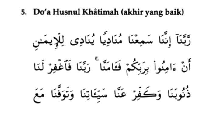 Doa Husnul Khatimah Akhir yang Baik: Lengkap dengan Tulisan Arab, Latin dan Artinya ...