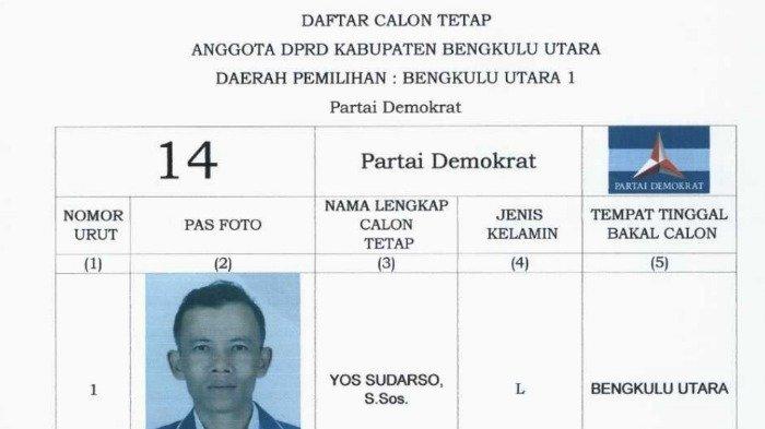 Daftar Caleg Partai Demokrat untuk DPRD Bengkulu Utara, Lengkap Setiap Dapil - Tribunbengkulu.com