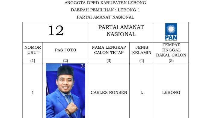 Daftar Nama 25 Caleg PAN untuk DPRD Kabupaten Lebong Pemilu 2024 - Tribunbengkulu.com