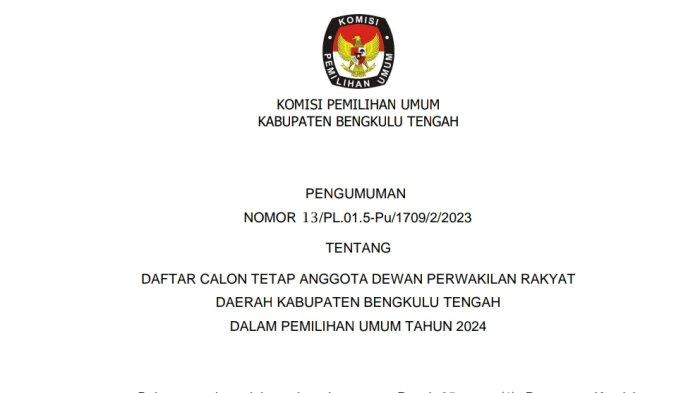Berikut DCT PKB untuk DPRD Bengkulu Tengah, Keterwakilan Perempuan Capai 32 Persen ...