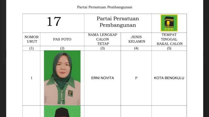 Daftar Caleg PPP untuk DPRD Kota Bengkulu Pemilu 2024, Fokus Raih Kursi Pimpinan ...