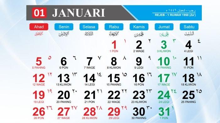 Download Link Kalender 2025, Lengkap dengan Daftar Tanggal Merah, Hijriyah dan Jawa ...