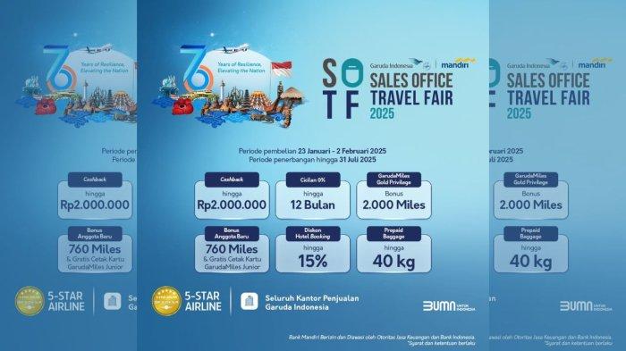 Garuda Indonesia Kembali Gelar SOTF di Awal Tahun 2025, Promo Cashback hingga Rp 2 juta ...