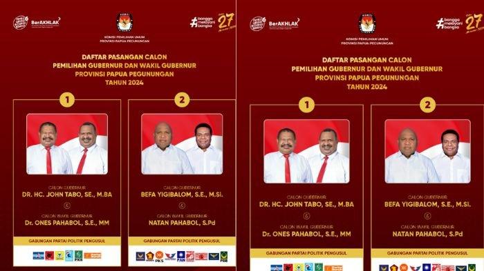 Hasil Pleno KPU Pilgub Papua Pegunungan 2024 Suara Masuk Masih 43,21 Persen,Paslon Jhon-Ones ...