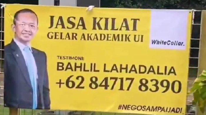 Heboh Spanduk Jasa Kilat Gelar Akademik UI dengan Testimoni Bahlil ...