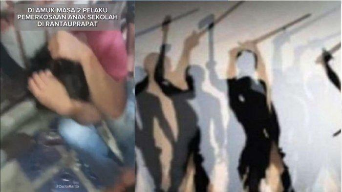 Heboh Aksi Amuk Massa 2 Terduga Rudapaksa Siswi SMA di Rantauprapat Sumatera Utara ...