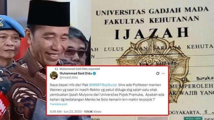 Said Didu Bongkar Sosok 'Mr P' Eks Wamen yang Diduga Otak Pemalsuan Ijazah Jokowi ...