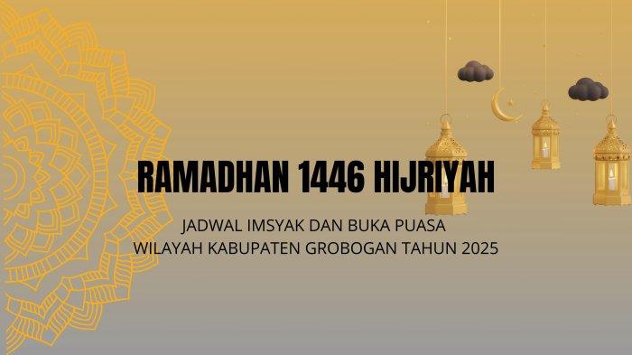 Jadwal Imsak dan Buka Puasa Ramadan1446 H di Kabupaten Grobogan Selama Maret 2025 ...
