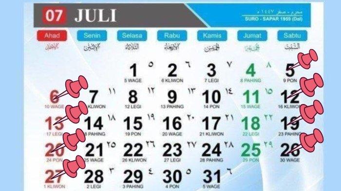 Kalender Juli 2025: Catat Tanggal Merah Weekend 8 Hari Bulan Juli, Cuti ...