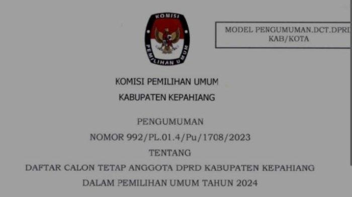 KPU Kepahiang Tetapkan Caleg ke DCT, Berikut Nama-nama Beserta Link Download PDF ...