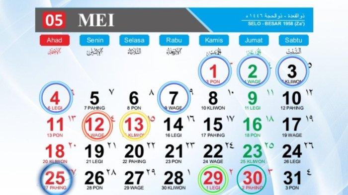 Kalender Mei 2025: Deretan Tanggal Merah, Libur Nasional, Cuti Bersama ...