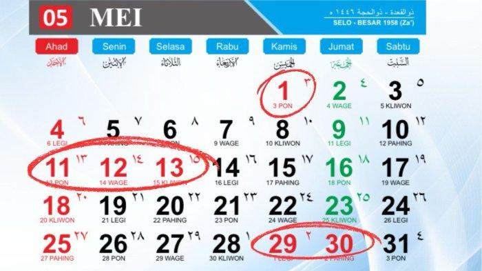 Kalender 2025: Libur Nasional Mei Masih Tersisa, Cek Long Weekend dan Daftar Lengkap Tanggal ...