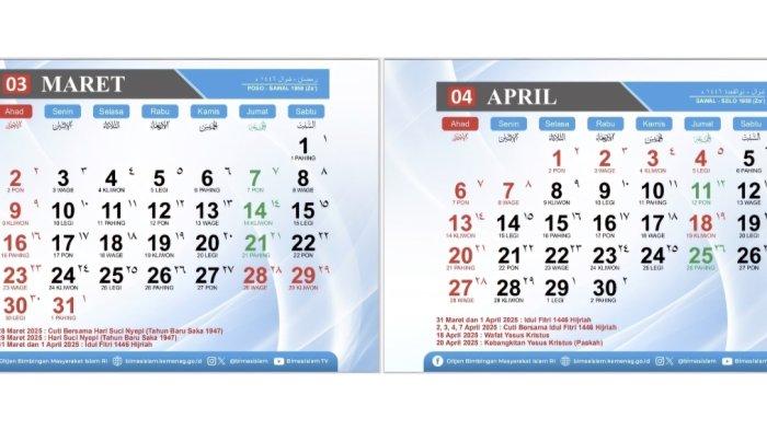 Kalender 2025: Maret-April Ada Libur Nasional dan Cuti Bersama Capai 14 ...