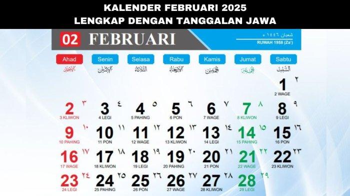 Kalender 2025: Penanggalan Jawa Wuku Sinta, Rabu Kliwon Neptu 15 Bulan ...