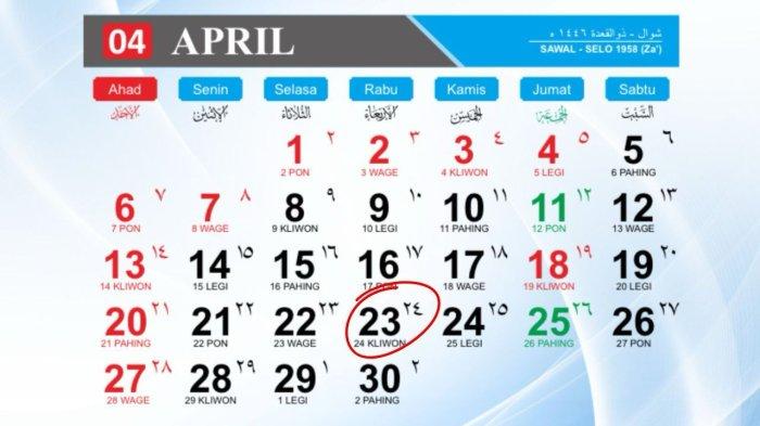 Kalender Jawa 23 April 2025: Weton Rabu Kliwon Gajah Watu Gunung ...