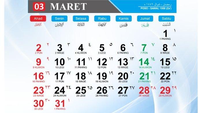 Kalender Jawa Maret 2025: Cek Ada 31 Hari, Tentukan Acara di Hari ...