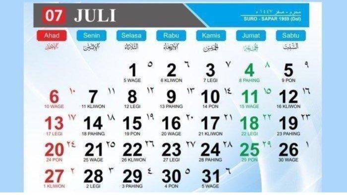 Kalender Juli 2025: Long Weekend Sudah Lewat? Cek Jadwal Akhir Pekan di ...