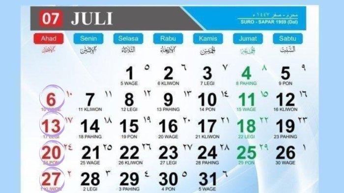 Kalender Juli 2025: Daftar Tanggal Merah serta Hari Penting Nasional ...