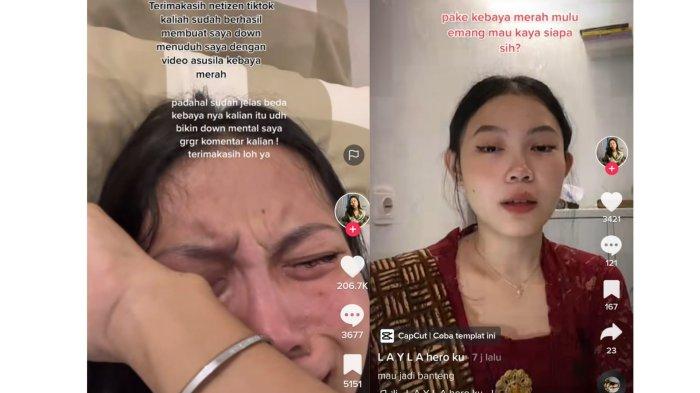 Gak Kuat Dituding Sebagai Pemeran Wanita Kebaya Merah, TikTokers Ini Nangis Tersedu-sedu ...