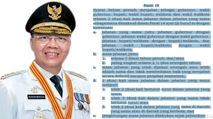Syarat Pencalonan Kepala Daerah di Pilkada 2024 Terbit, Gubernur Rohidin Bisa Maju Pilgub ...
