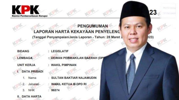 Kekayaan Sultan B Najamudin Ketua Dpd Ri Periode 2024 2029 Yang Pernah