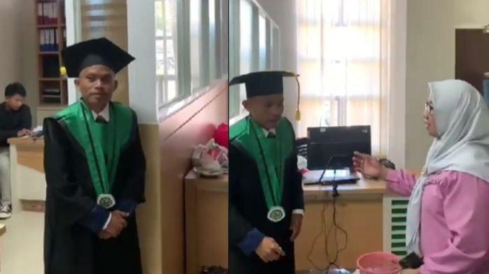 Momen Mahasiswa Wisuda Sendirian di Ruang Rektorat, Netizen: Definisi Baru Bangun Langsung ...