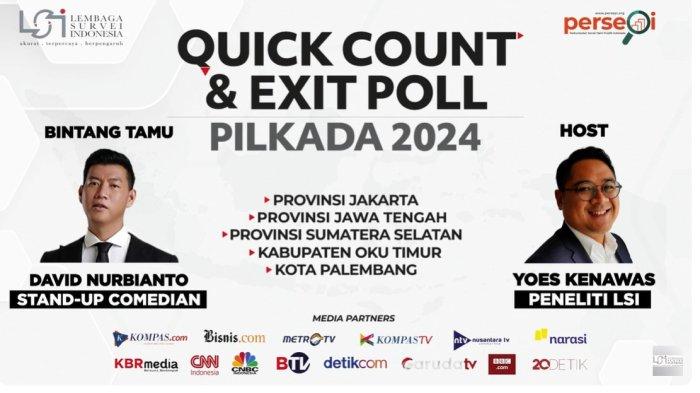 Hasil Quick Count LSI Pilgub Sumsel, HDCU, Eddy Santana, dan Mawardi Yahya, Cek Langsung di HP ...