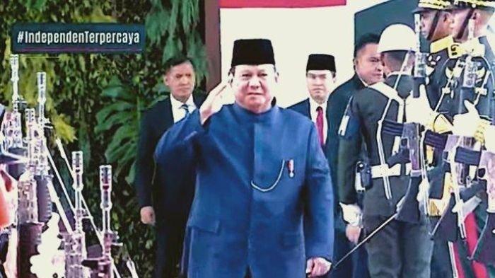 Tampil Gagah, Prabowo Subianto Pakai Beskap Betawi dengan Songket di Pelantikan Presiden ...