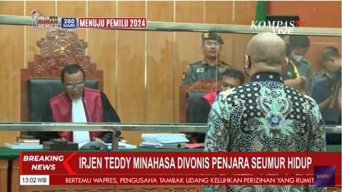 Reaksi Teddy Minahasa Divonis Penjara Seumur Hidup, Lolos dari Hukuman Mati - Tribunbengkulu.com