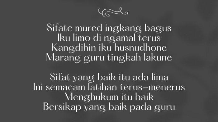 Terjemahan Lirik Sholawat Sifate Murid Ingkang Bagus - Tribunbengkulu.com