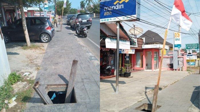 Kayu Balok hingga Bendera Merah Putih Dipasang di Atas Trotoar ...