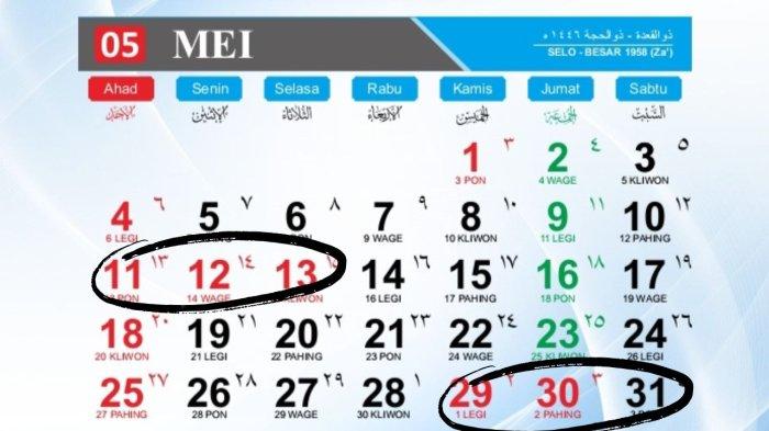 Tanggal 29 dan 30 Mei 2025 Libur Apa? Cek Kalender Bulan Ini Libur ...