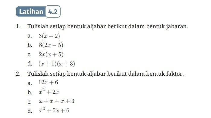 Kunci Jawaban Pelajaran Matematika Halaman 145-146 Kelas 7, Bab 4: Bentuk Aljabar ...