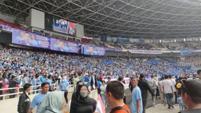 Massa Pendukung Prabowo-Gibran Mulai Penuhi GBK, Lalu Lintas Padat Merayap - Tribunnewsbogor.com