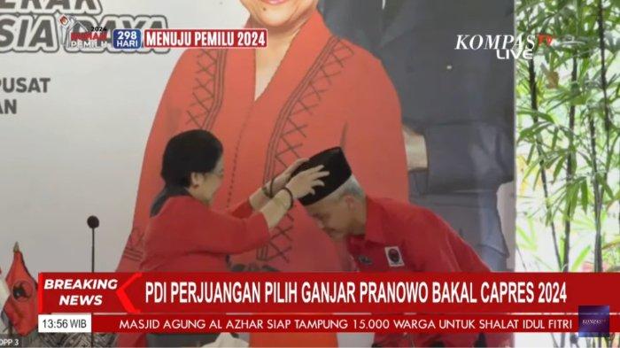 'Tinggi Banget' Kata Megawati Saat Pakaikan Kopiah ke Ganjar Pranowo, Resmi Jadi Capres PDIP ...