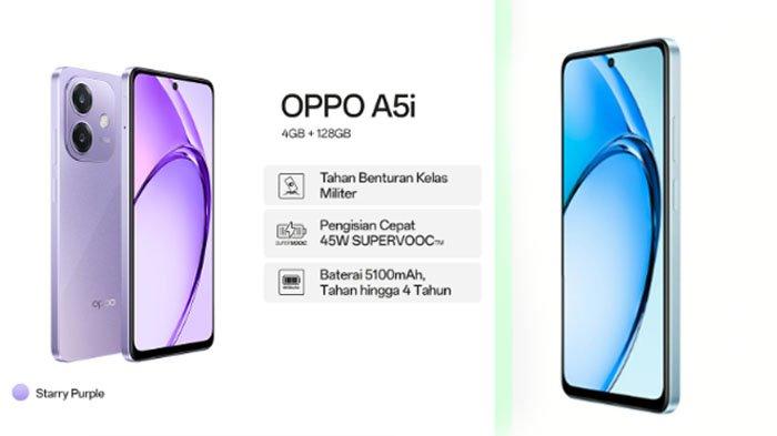 HP Baru Oppo A5i Resmi Meluncur, Harga Cuma Rp 1 Jutaan Mirip Oppo A3x, Mana yang Lebih Unggul ...