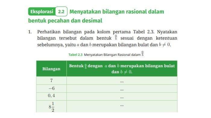 Kunci Jawaban Pelajaran Matematika Halaman 43 Kelas 7 SMP: Bilangan ...