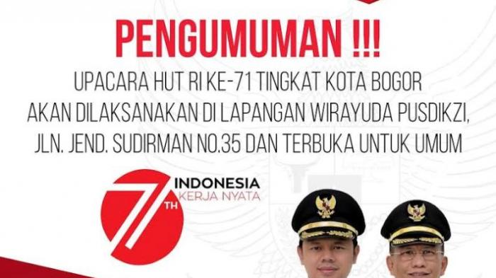 Besok, Upacara 17 Agustus Digelar di Lapangan Pusdikzi Kota Bogor ...