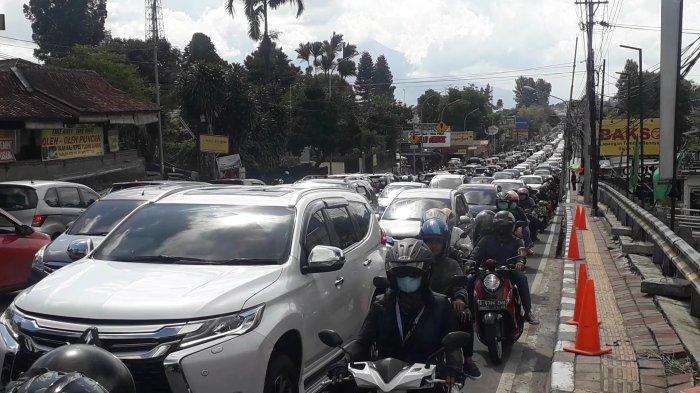 Puncak Bogor Padat, Polisi Berlakukan One Way Arah Jakarta - Tribunnewsbogor.com