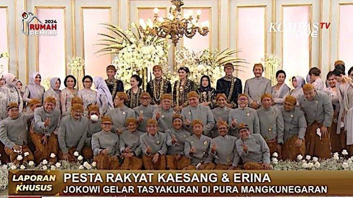Foto Bersama di Pernikahan Kaesang dan Erina, Menteri Jokowi Kompak Pose Saranghae ...