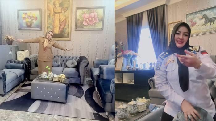 Penampakan Ruang Kerja Mewah Kades Wiwin yang Viral Tertawakan Berkat, Ada Sofa Hingga Kulkas ...